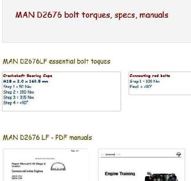 Index to Diesel engine manuals and specifications